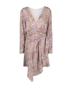 IRO PARIS Graphic Print V-neck Wrap Mini Dress - Multicolor