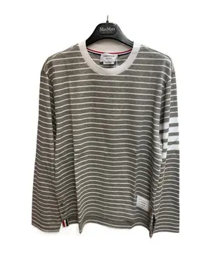 Thom Browne Milano 4-bar Long Sleeve T-shirt - Gray