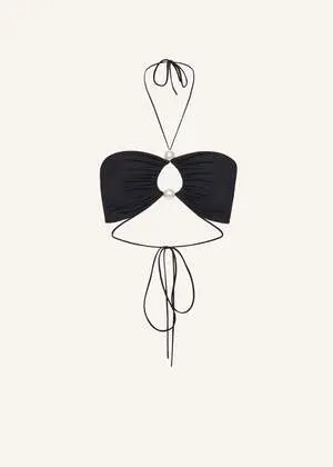 Magda Butrym Embellished Halterneck Bandeau Bikini Top - Black