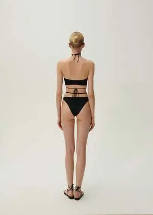 Magda Butrym Embellished Halterneck Bandeau Bikini Top - Black