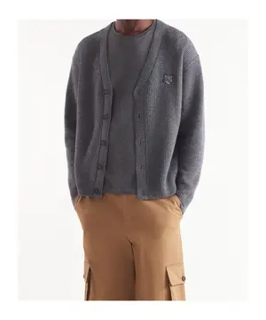 Maison Kitsuné Bold Fox Head Patch Knitted Cardigan