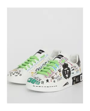 Dolce & Gabbana Graffiti Printed Lace-up Sneakers