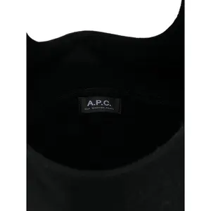 A.p.c. Ninon Shopper Bag With Logo Print - Black