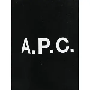 A.p.c. Ninon Shopper Bag With Logo Print - Black