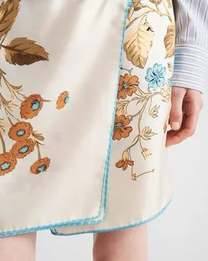 Prada Pattern-printed Mini Skirt - Sand-colored