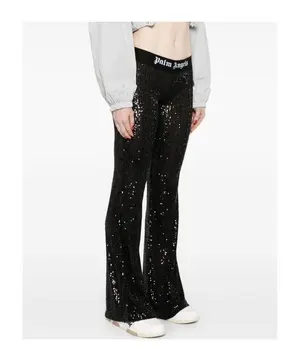 Palm Angels Sequin Logo Tape Trousers