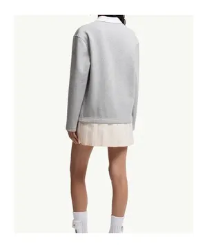 Moncler Pleated Logo Patch Long-sleeved Polo Dress