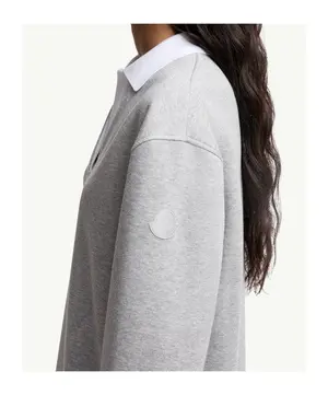 Moncler Pleated Logo Patch Long-sleeved Polo Dress