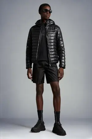 Moncler Logo Patch Nylon Shorts