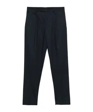 Zegna Tapered Trousers With Pleated Detailing - Blue