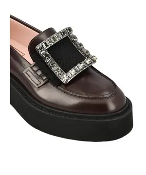 ROGER VIVIER Embellished Platform Loafers - Black