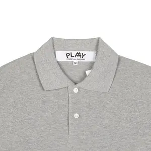 Play Comme Des Garcon Logo-appliqué Cotton Polo Shirt