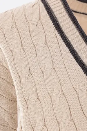 Brunello Cucinelli Cable-knit V-neck Jumper