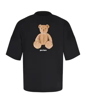 Palm Angels Bear Printed Ovesize T-shirt - Black