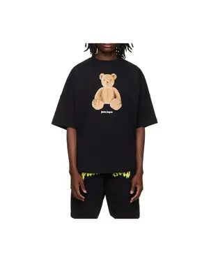 Palm Angels Bear Printed Ovesize T-shirt - Black