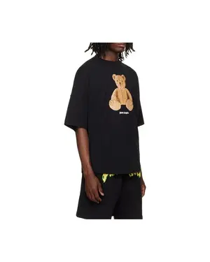 Palm Angels Bear Printed Ovesize T-shirt - Black