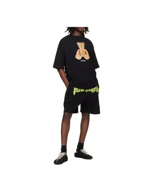 Palm Angels Bear Printed Ovesize T-shirt - Black