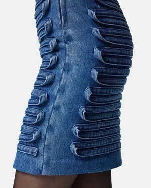 Versace High-waist Panel-detailed Denim Mini Skirt