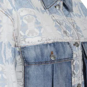 Ermanno Scervino Denim Jacket With Lace Paneling