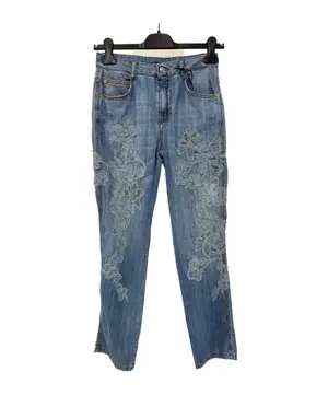 Ermanno Scervino Embroidered Denim Trousers - Blue