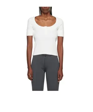 COURREGES Logo Embroidered Top