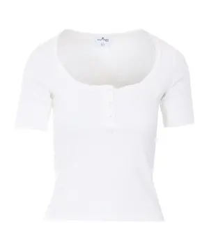 COURREGES Logo Embroidered Top