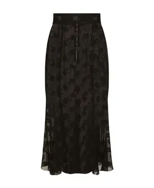Dolce & Gabbana Logo-embroidered Midi Skirt