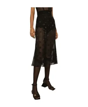 Dolce & Gabbana Logo-embroidered Midi Skirt