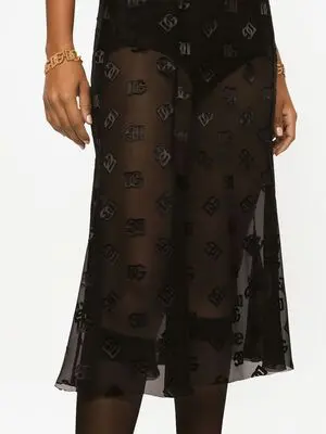 Dolce & Gabbana Logo-embroidered Midi Skirt
