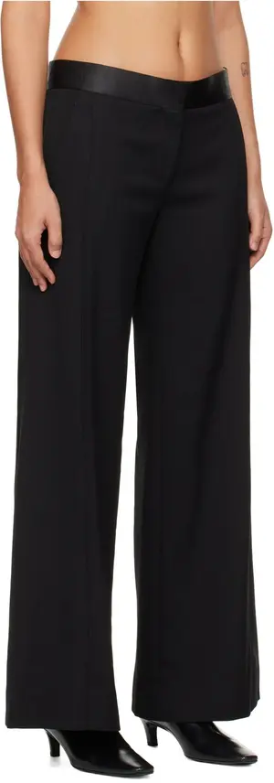 Victoria Beckham Wide-leg Satin-trim Trousers
