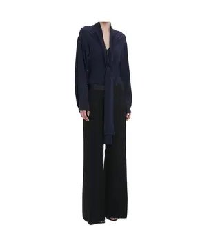 Victoria Beckham Wide-leg Satin-trim Trousers