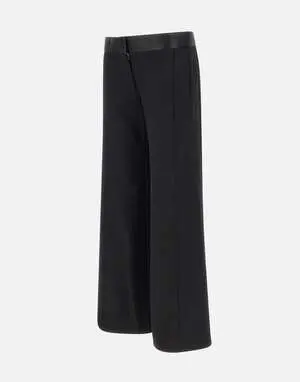 Victoria Beckham Wide-leg Satin-trim Trousers