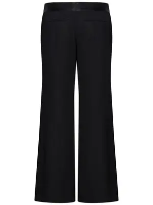 Victoria Beckham Wide-leg Satin-trim Trousers