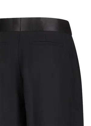 Victoria Beckham Wide-leg Satin-trim Trousers