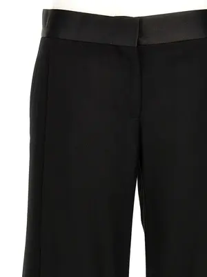 Victoria Beckham Wide-leg Satin-trim Trousers