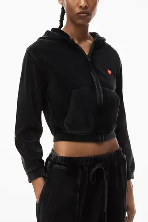 Alexander Wang Full Zip Velvet Hoodie