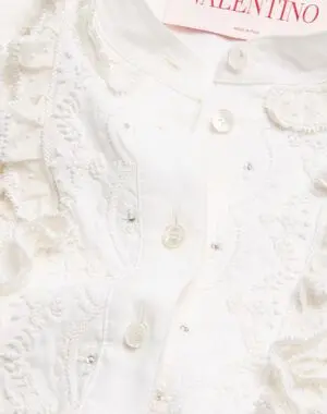 Valentino Garavani Embroidered Ruffle Blouse