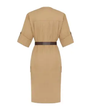 Saint Laurent Belted Midi Dress