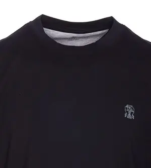 Brunello Cucinelli Logo Printed Crewneck T-shirt - No