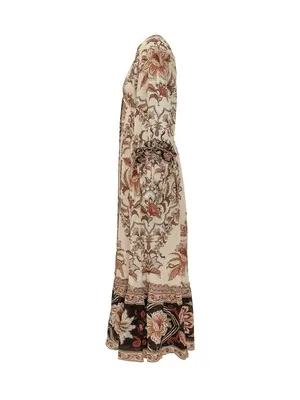 Farm Rio Majestic Floral Maxi Dress - Nude