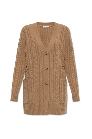 Max Mara V-neck Cable Knit Cardigan