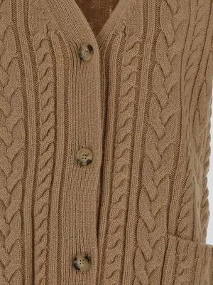 Max Mara V-neck Cable Knit Cardigan