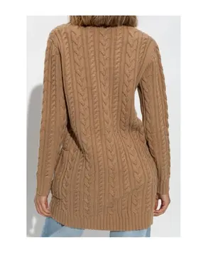 Max Mara V-neck Cable Knit Cardigan
