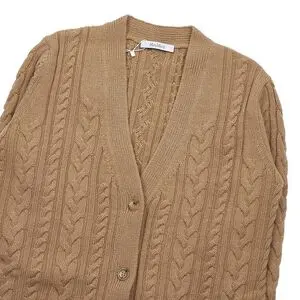 Max Mara V-neck Cable Knit Cardigan