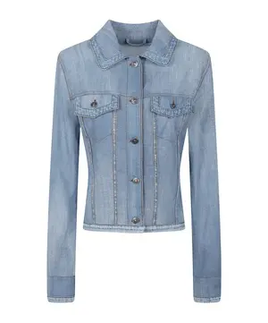 Ermanno Scervino Fitted Buttoned Denim Jacket