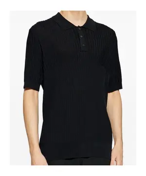 GOLDEN GOOSE Striped Ribbed Polo Shirt