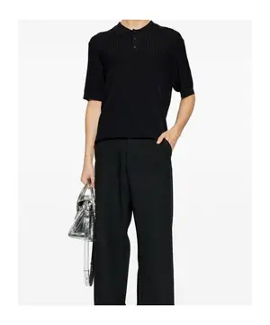 GOLDEN GOOSE Striped Ribbed Polo Shirt