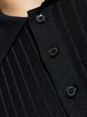 GOLDEN GOOSE Striped Ribbed Polo Shirt