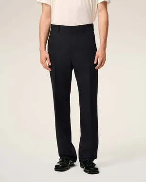 AMI Paris Straight Leg Trousers With Logo Belt Detail