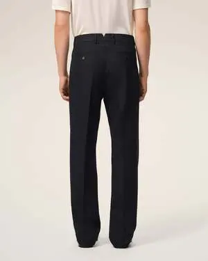 AMI Paris Straight Leg Trousers With Logo Belt Detail